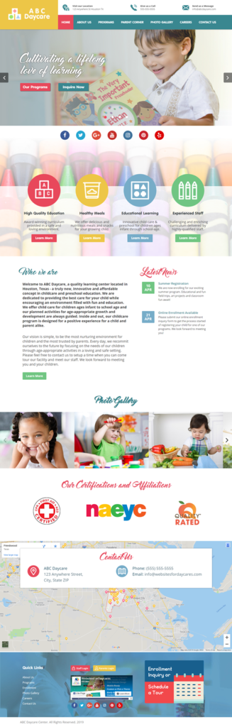 New Child Care Website Template Announcement: Growing Minds – Websites ...