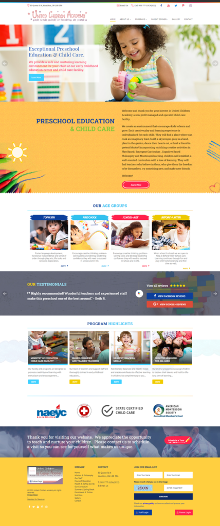 Website Spotlight: Education Foundation Child Care Website Template ...