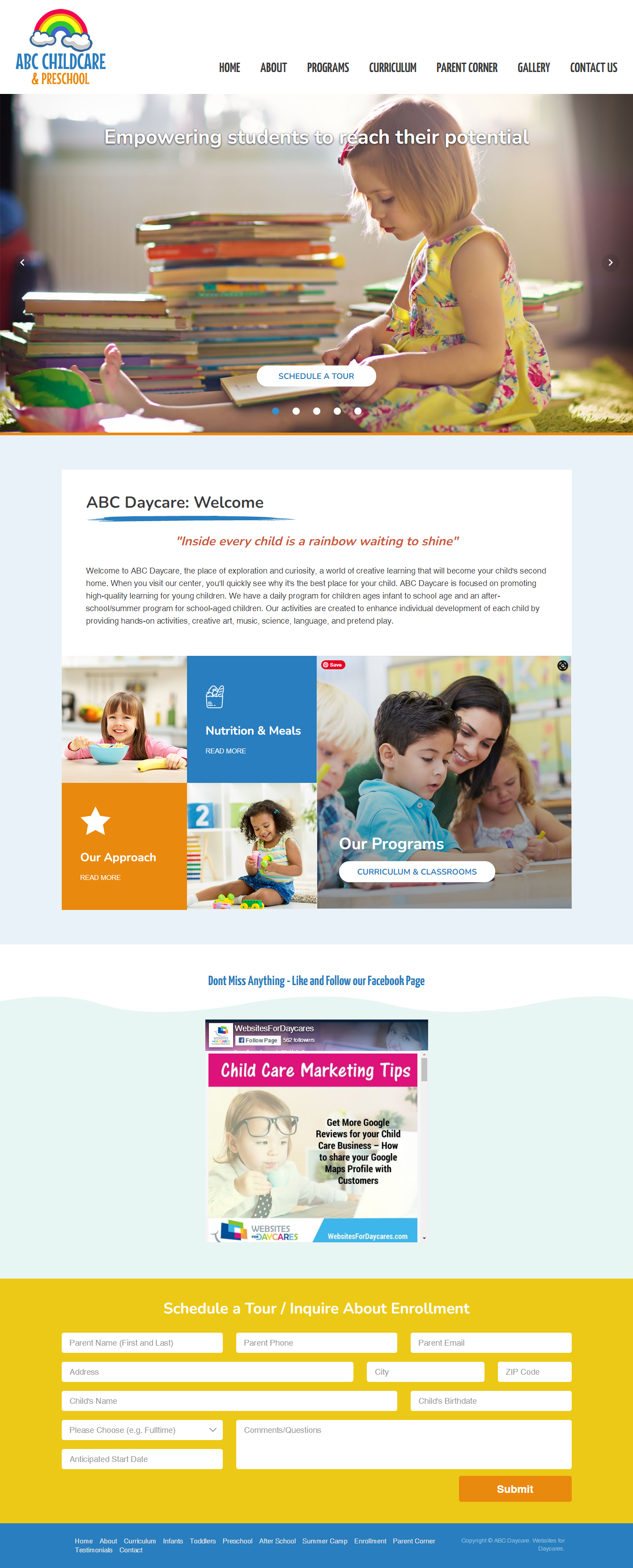 New Child Care Website Template Available: Rainbow Kids – Websites for ...