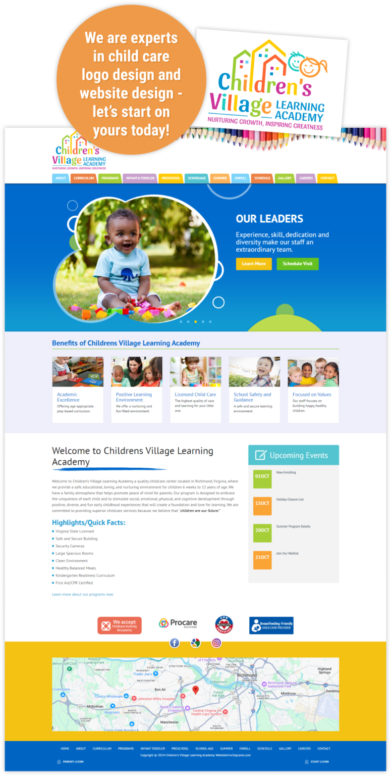 Custom Child Care Logo Design and Website Design – Websites for ...